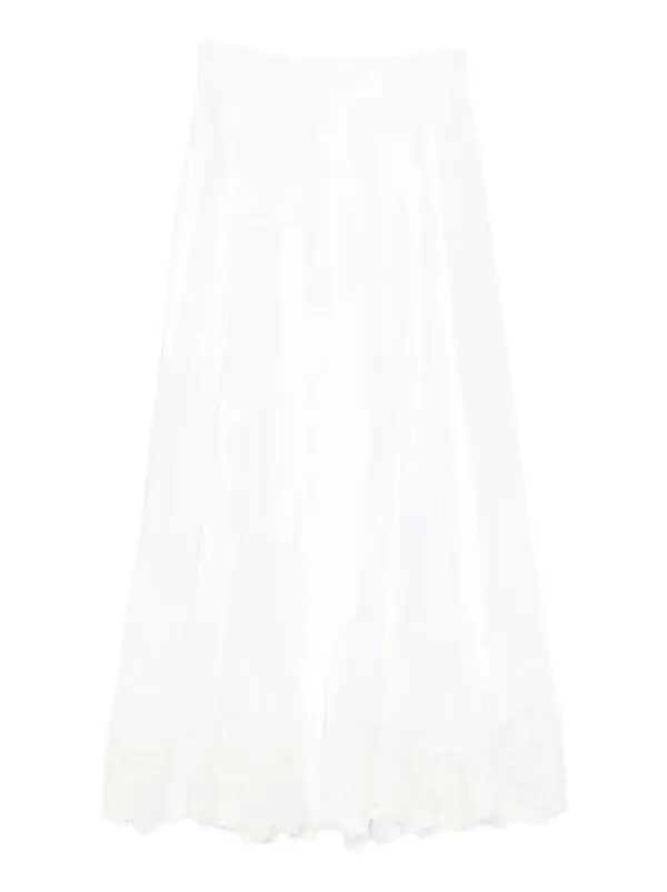 Ermanno Scervino Lace Trim Midi Skirt - White