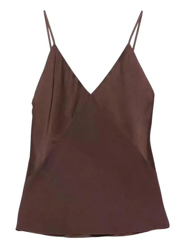 FORTE_FORTE V-neck Top - Brown