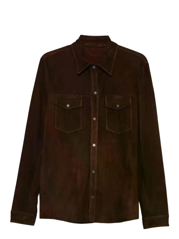 SALVATORE SANTORO Patch-pocket Shirt - Brown