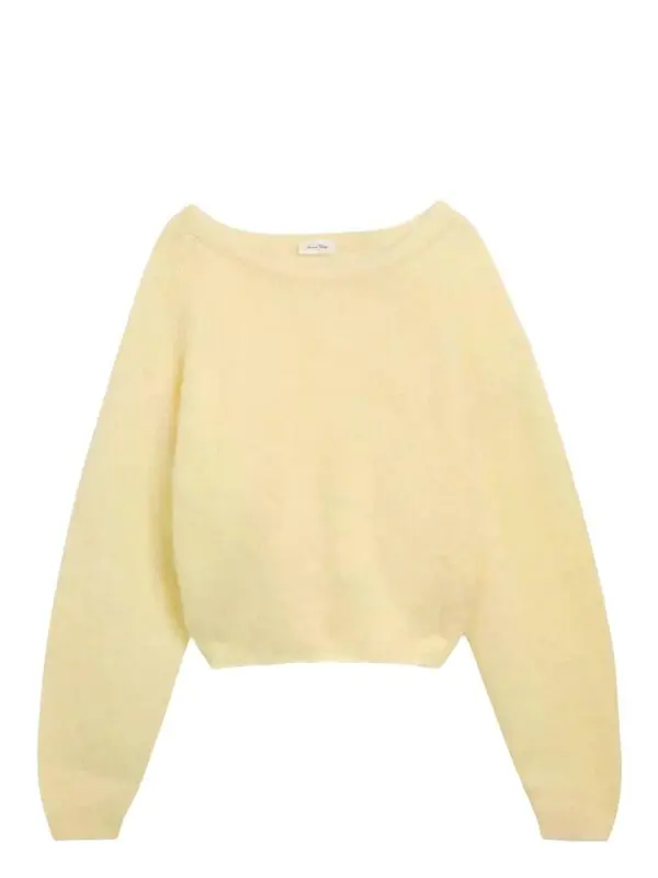 American Vintage Boat-neck Cropped Sweater - Yellow
