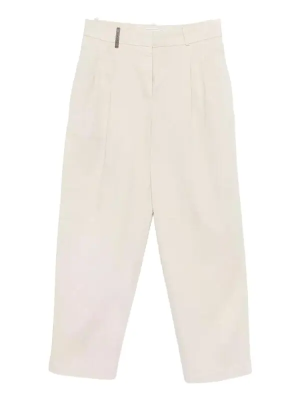 Peserico Pleated Cropped Trousers - Neutrals
