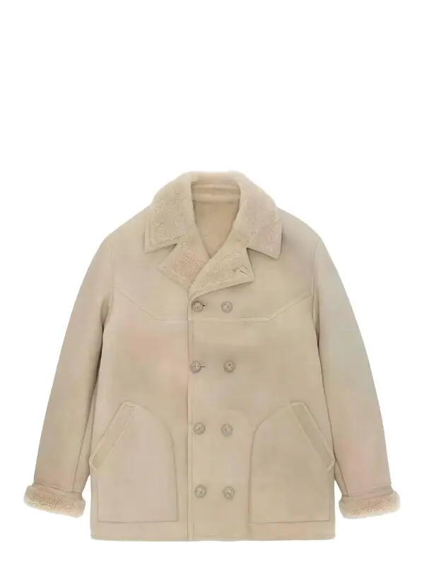 FORTELA Double-breasted Shearling Jacket - Neutrals