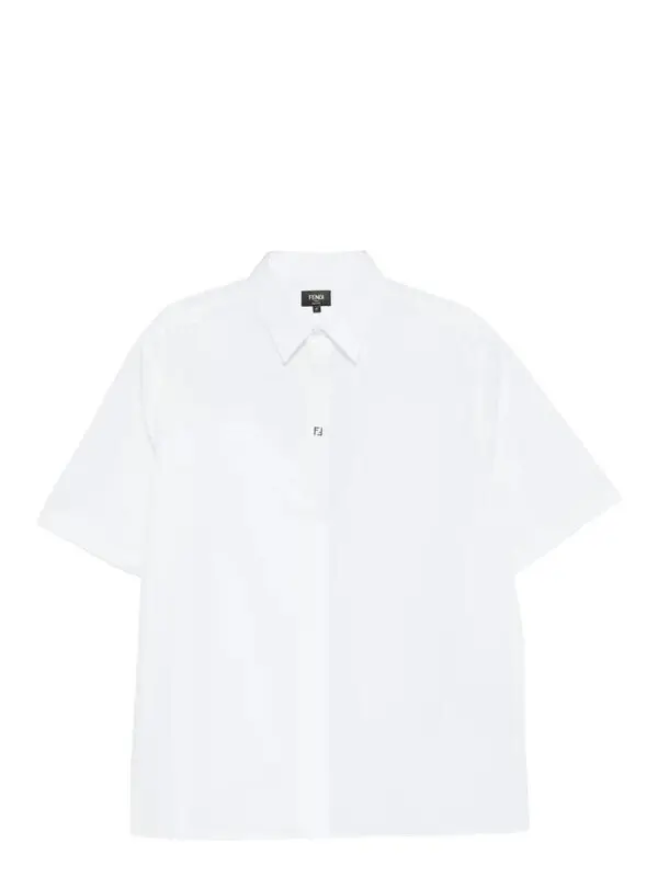 Fendi Short-sleeve Logo-plaque Shirt - White