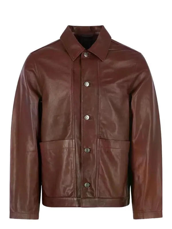 GIORGIO BRATO Buttoned Leather Jacket - Brown