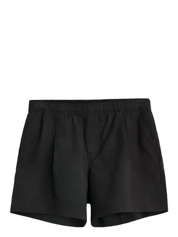 Our Legacy Seersucker Pleated Shorts - Black