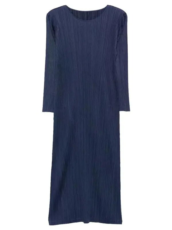 Issey Miyake Pleated Midi Dress - Blue