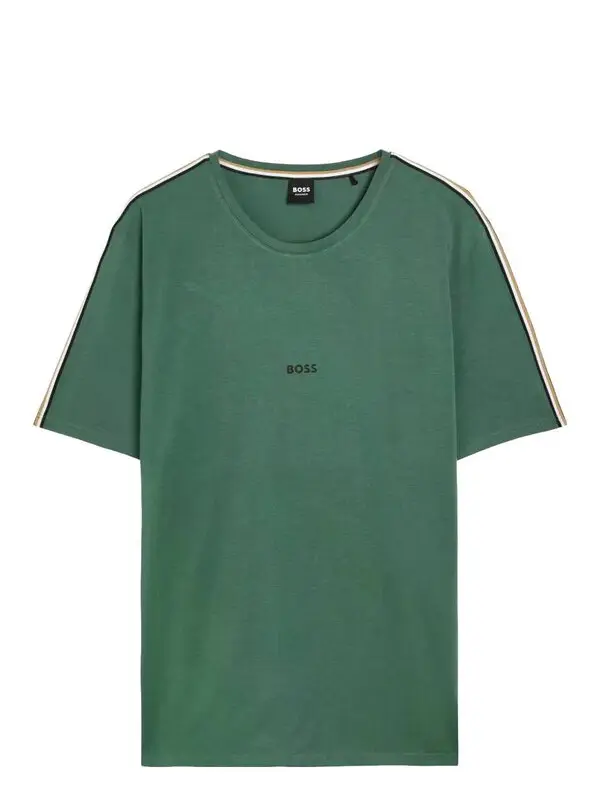BOSS Striped Trim T-shirt - Green