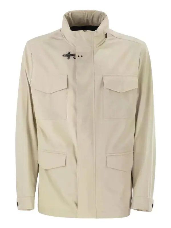 FAY Flap-pocket Jacket With Detachable Hood - Neutrals