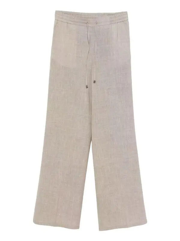 BERWICH Patrizia Drawstring Palazzo Pants - Neutrals