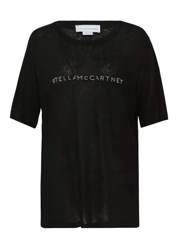 Stella McCartney Beads-embellishment Logo T-shirt - Black