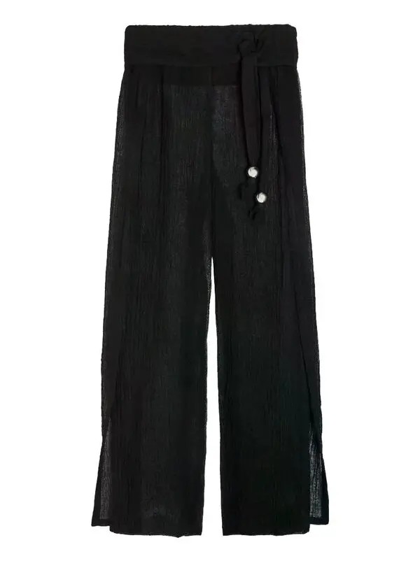 Lisa Marie Fernandez Knot-detail Split Trousers - Black