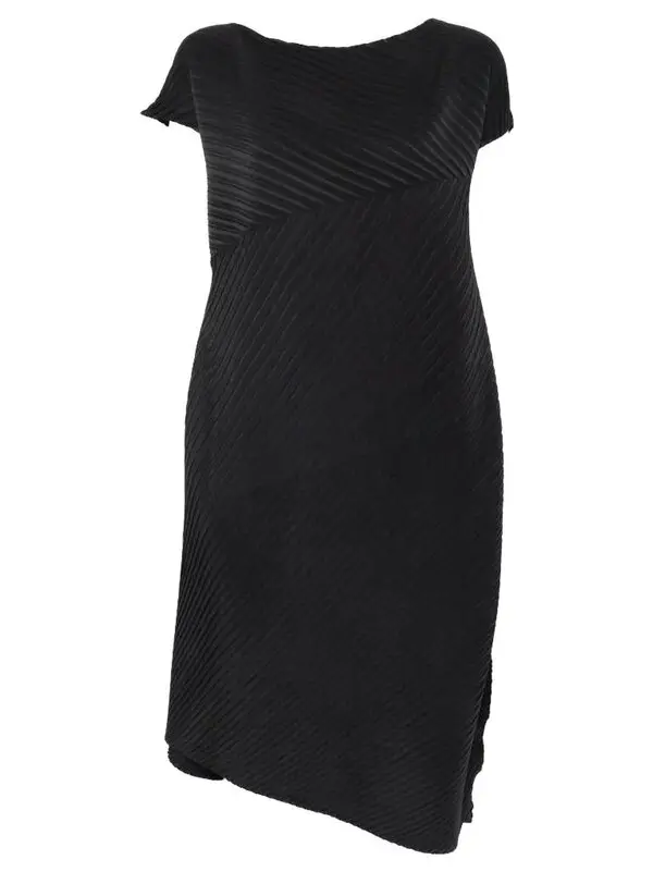 Issey Miyake Pleated Midi Dress - Black