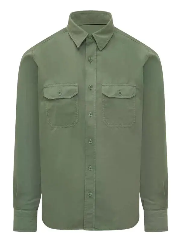 TOM FORD Buttoned Flap-pocket Shirt - Green