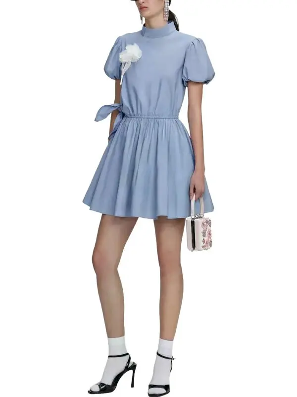 SELF-PORTRAIT Puff-sleeve Mini Dress - Blue