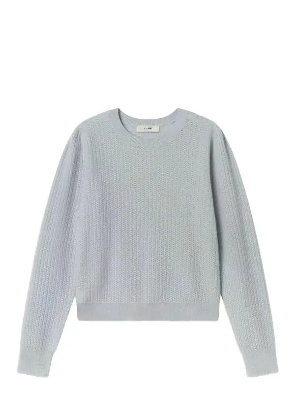 FRAME Long-sleeve Pointelle Knit Sweater - Blue