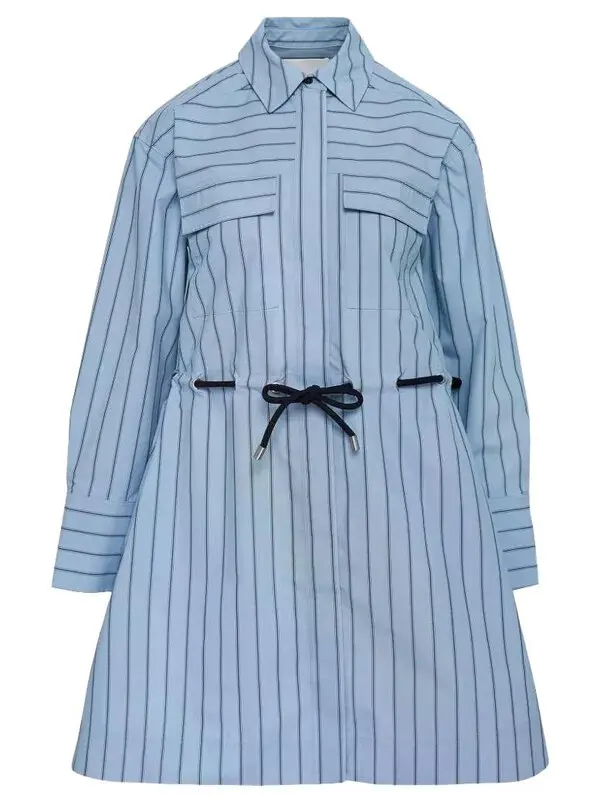 3.1 Phillip Lim Long-sleeved Belted Mini Shirt Dress - Blue