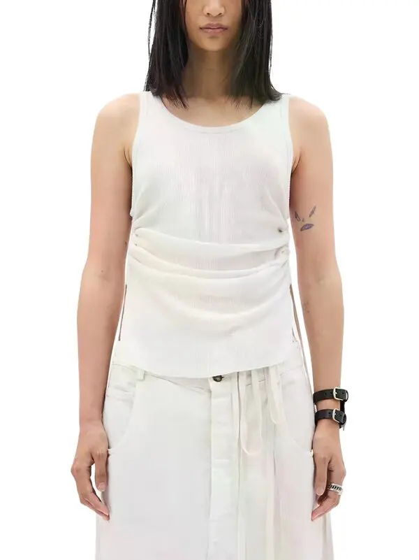 ANN DEMEULEMEESTER Mara Wrinkled Tank Top - White