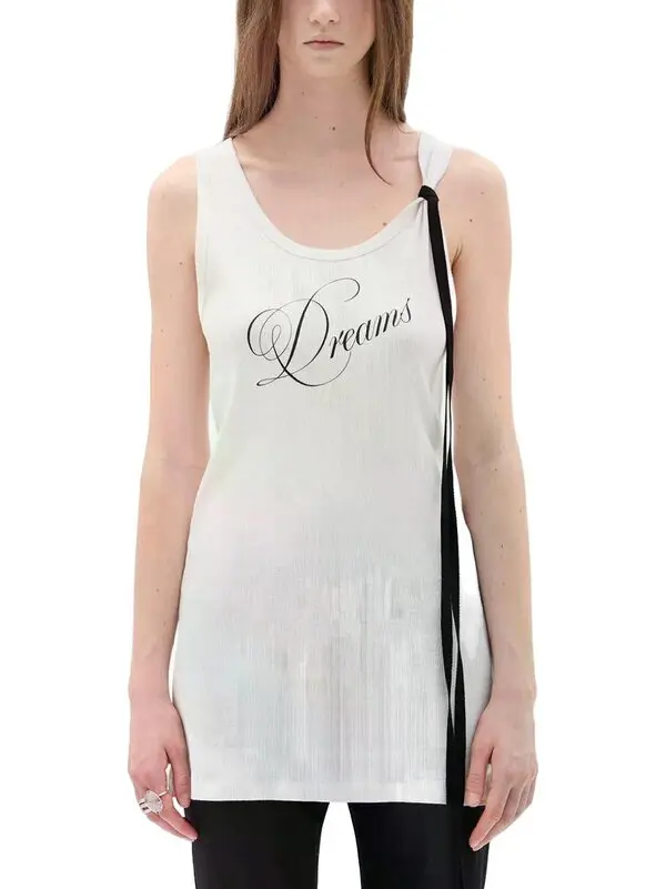 ANN DEMEULEMEESTER Seva Ribbon Tank Top - White