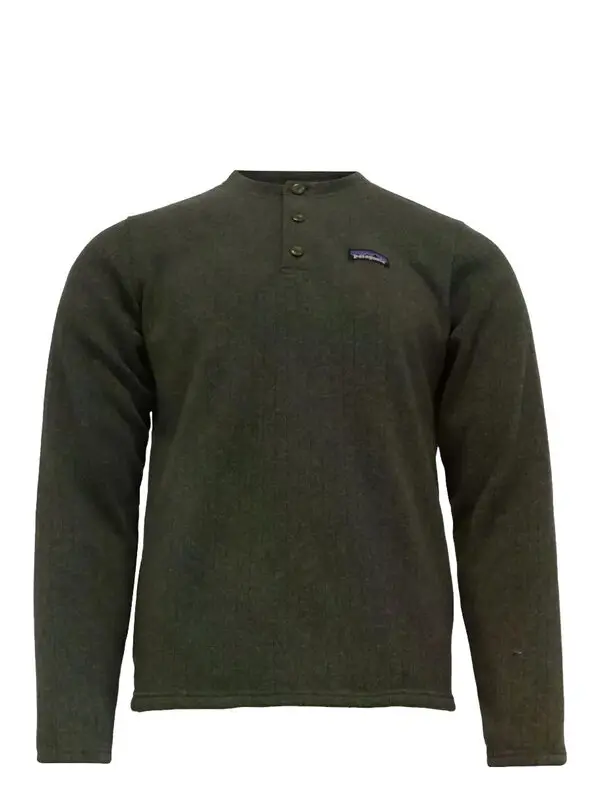 Patagonia Ribbed Knit Buttoned Sweater - Green