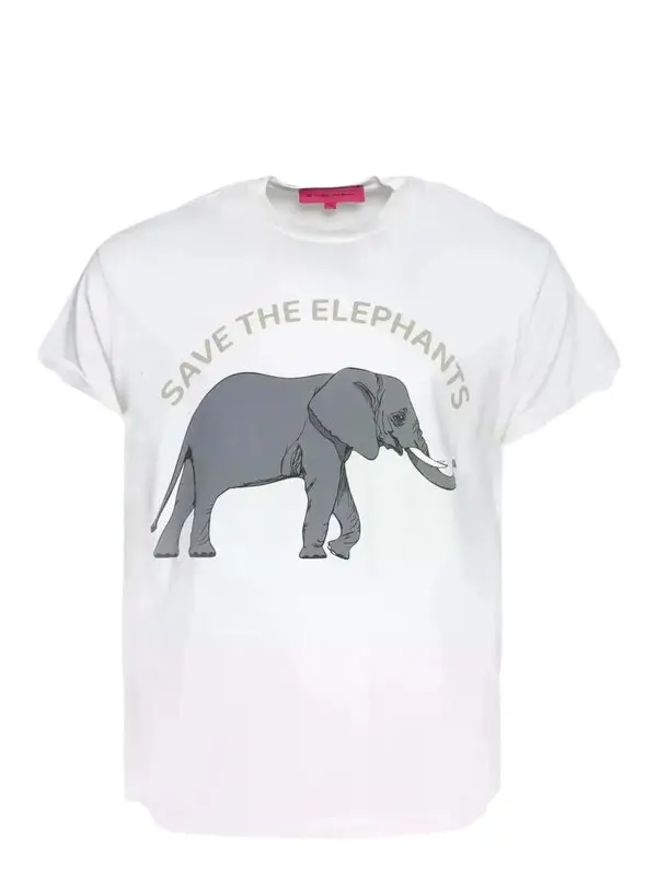 THE ELDER STATESMAN Elephant-print T-shirt - White