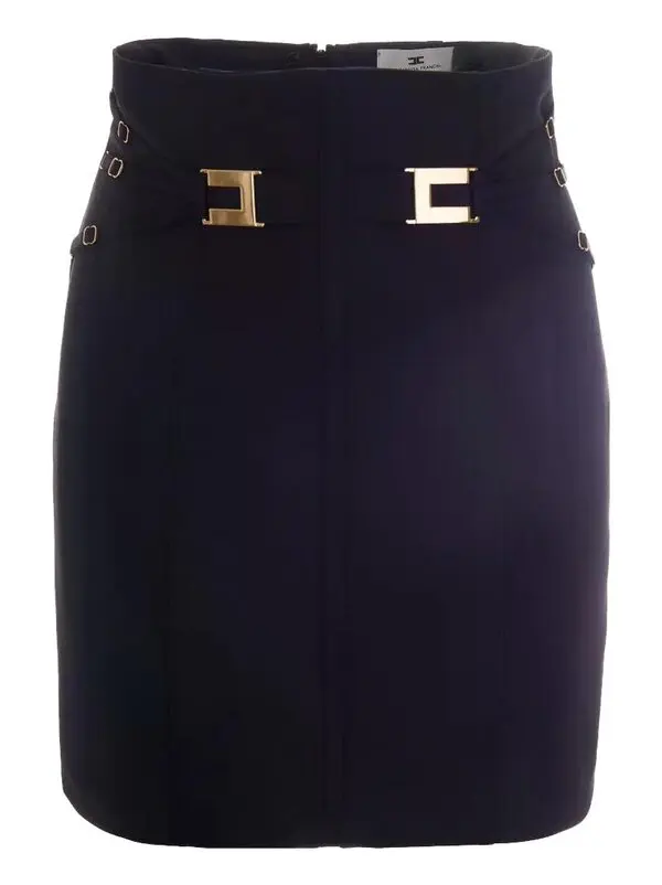 Elisabetta Franchi Buckle-detail Skirt - Black