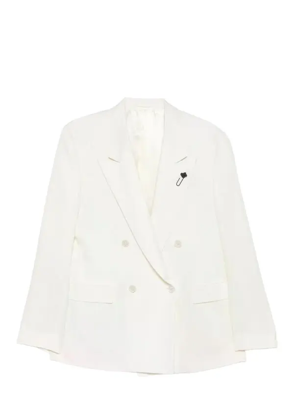 LARDINI Double-breasted Blazer - White