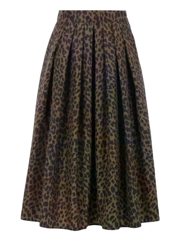 Aspesi Animal-print A-line Midi Skirt - Green