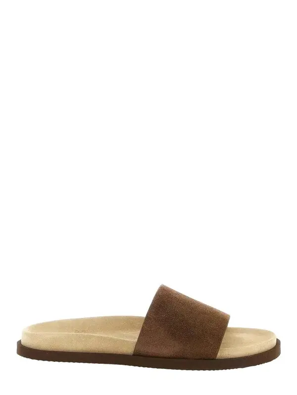Brunello Cucinelli Suede Slides - Brown
