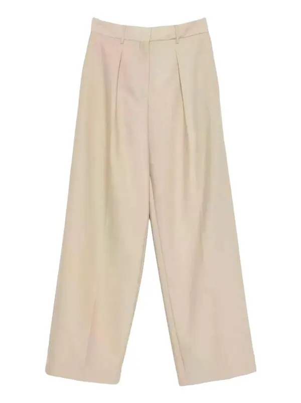 FORTE_FORTE Pleated Wide-leg Trousers - Neutrals