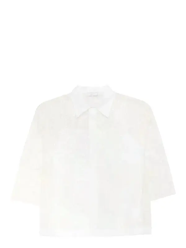 Peserico Button-up Shirt With Sequin Embellishments - White