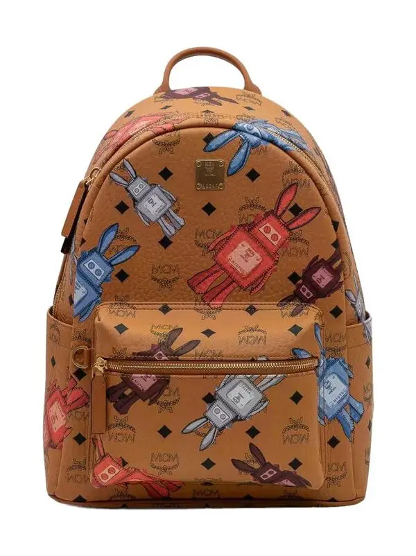 Mcm Stark Rabot-graphic Backpack - Brown