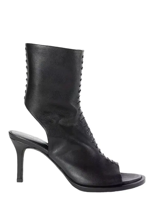 ANN DEMEULEMEESTER Elvy Leather Open Toe Pumps - Black