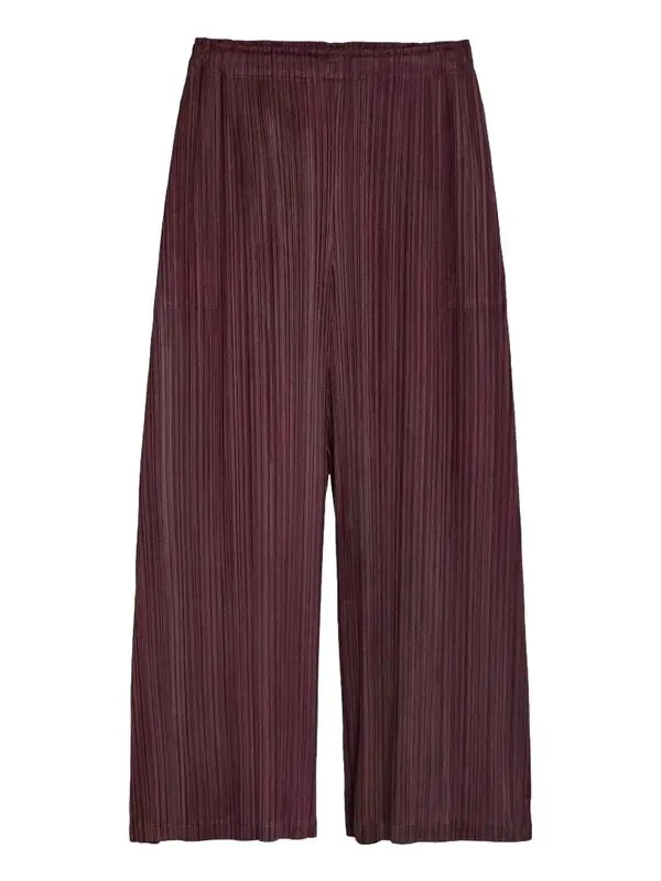 Issey Miyake Pleated Wide Leg Pants - Red