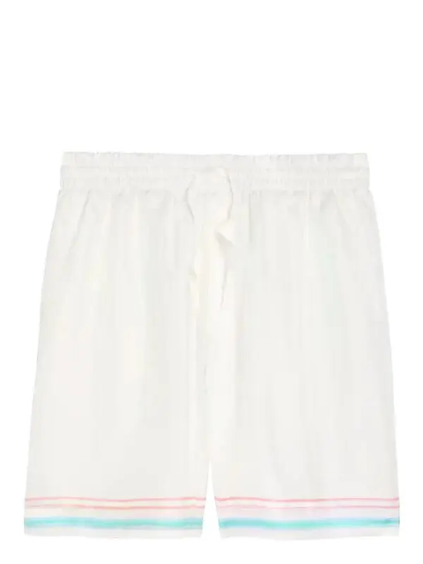 Casablanca Striped Drawstring Shorts - White
