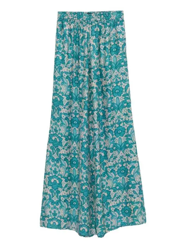 GIANLUCA CAPANNOLO Antonia Floral Palazzo Pants - Blue