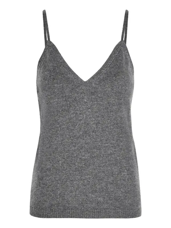 LISA YANG V-neck Strap Top - Grey