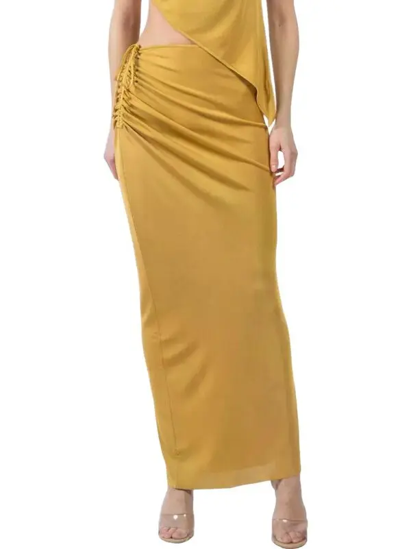 LA GALPA Gran Fatali Gathered Maxi Skirt - Yellow