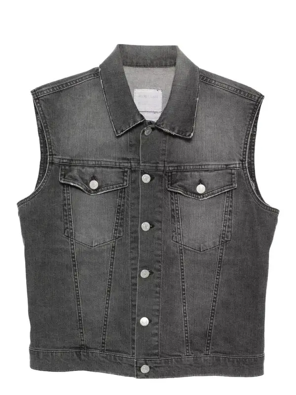 Helmut Lang 1990s Distressed Denim Vest - Grey