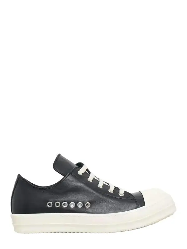 Rick Owens Low Eyelet Leather Sneakers - Black