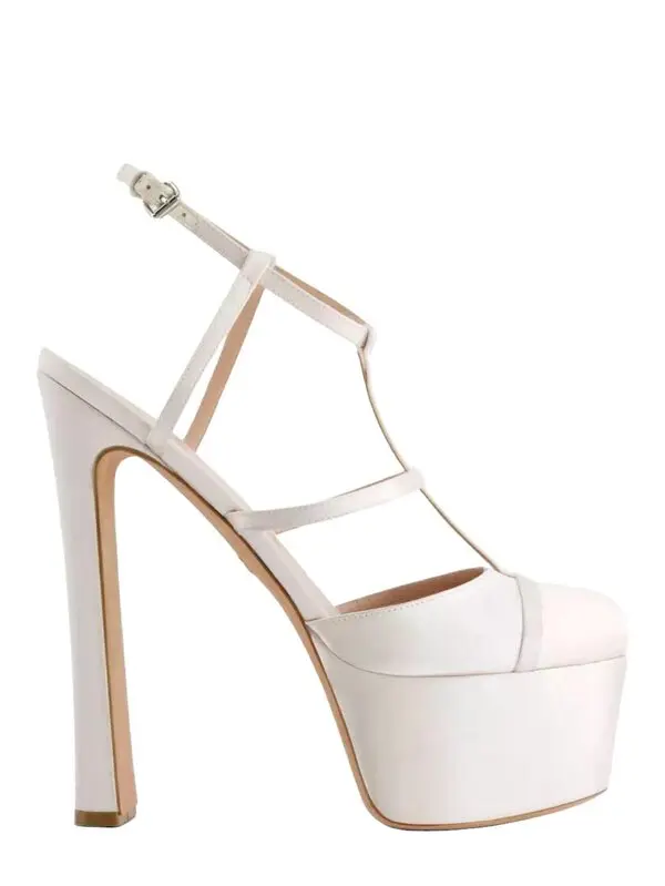 Giambattista Valli Satin Platform Sandals - Neutrals