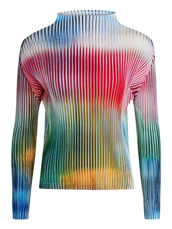Issey Miyake Long-sleeve Pleated Top - Red