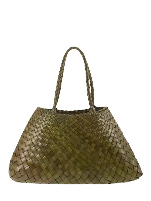 Dragon Diffusion Big Santa Croce Woven Shoulder Bag - Green