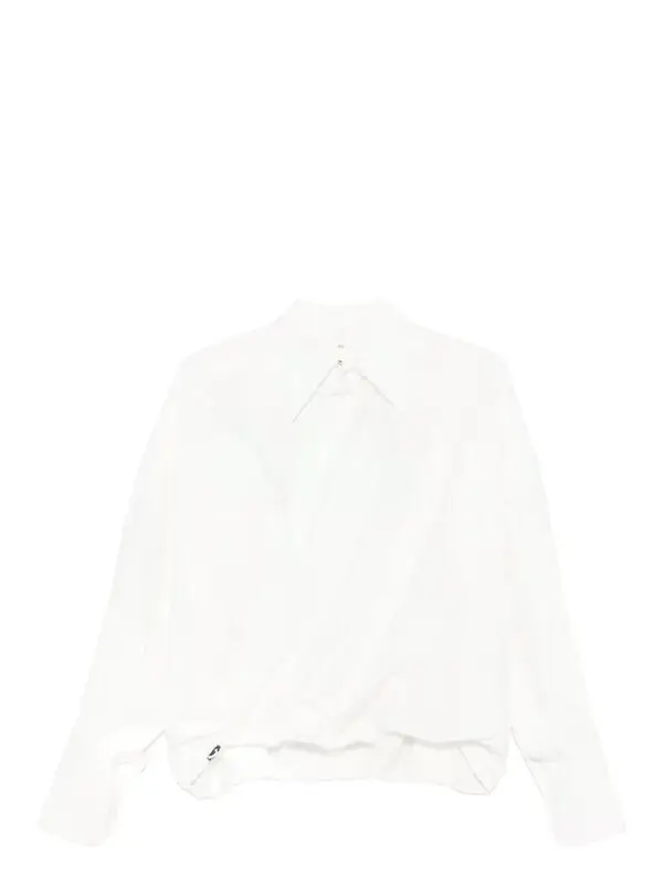 PETAR PETROV Collared Drawstring Shirt - White