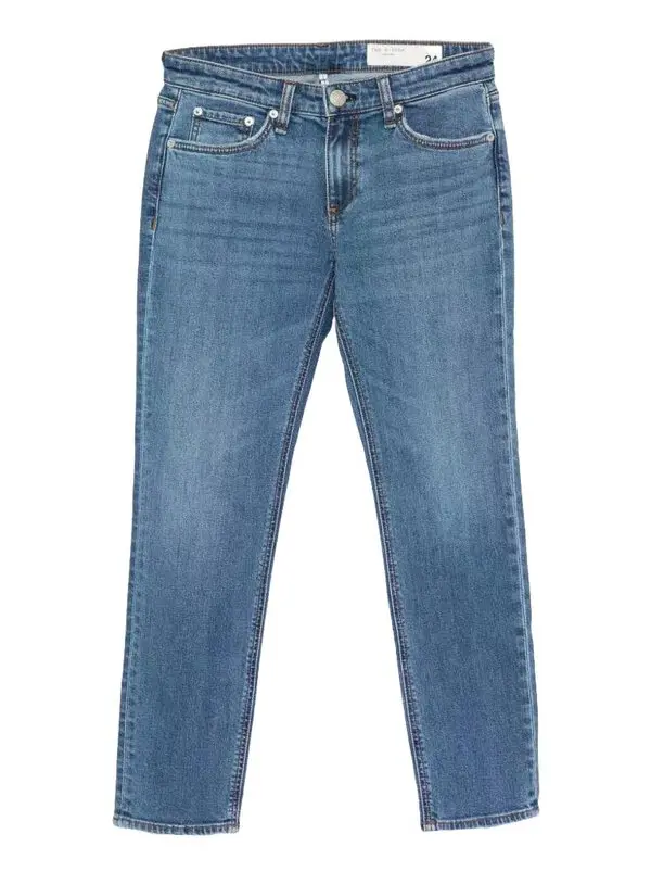 Rag & Bone Frayed Hem Boyfriend Jeans - Blue