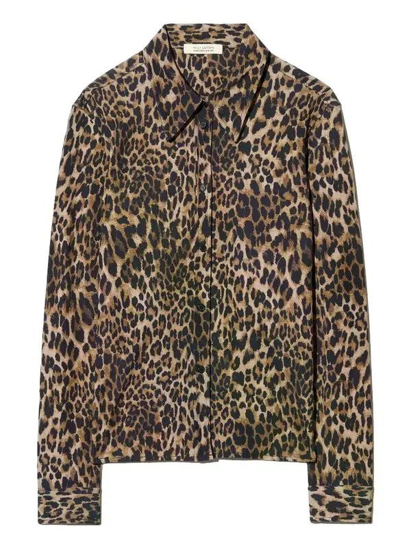 NILI LOTAN Button-fastening Leopard-print Shirt - Neutrals