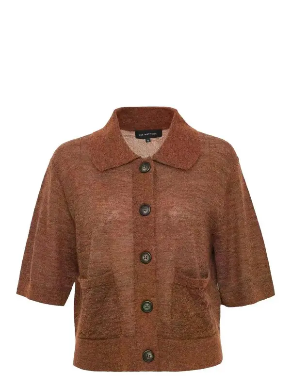 LEE MATHEWS Eve Short-sleeve Cardigan - Brown
