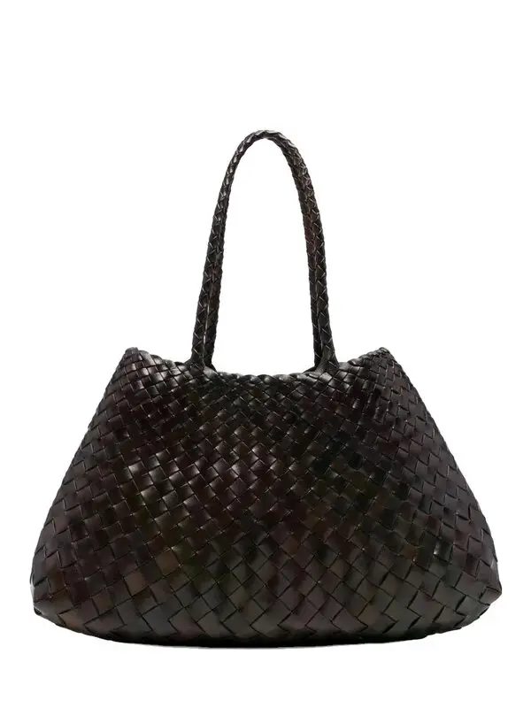 Dragon Diffusion Leather Woven Shoulder Bag - Brown