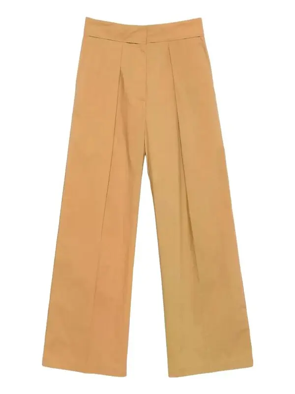 FORTE_FORTE Pleated Wide Leg Trousers - Neutrals