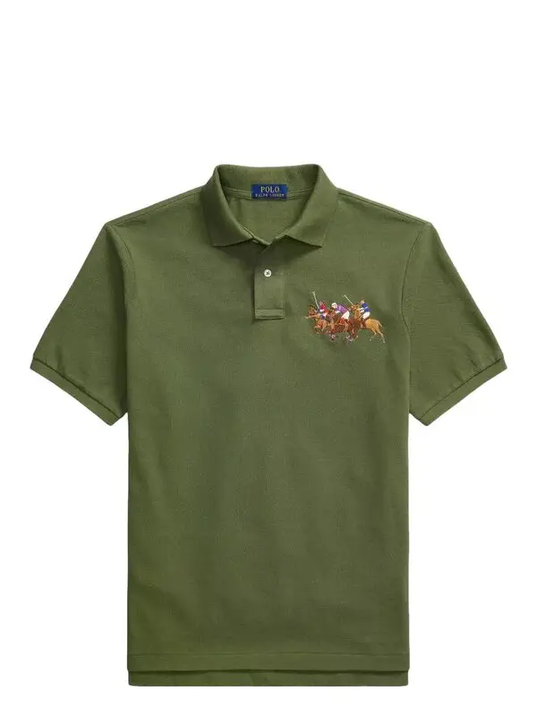 Polo Ralph Lauren Embroidered Triple-pony Polo Shirt - Green