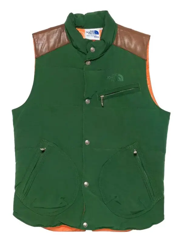 Junya Watanabe Padded Leather Gilet - Green